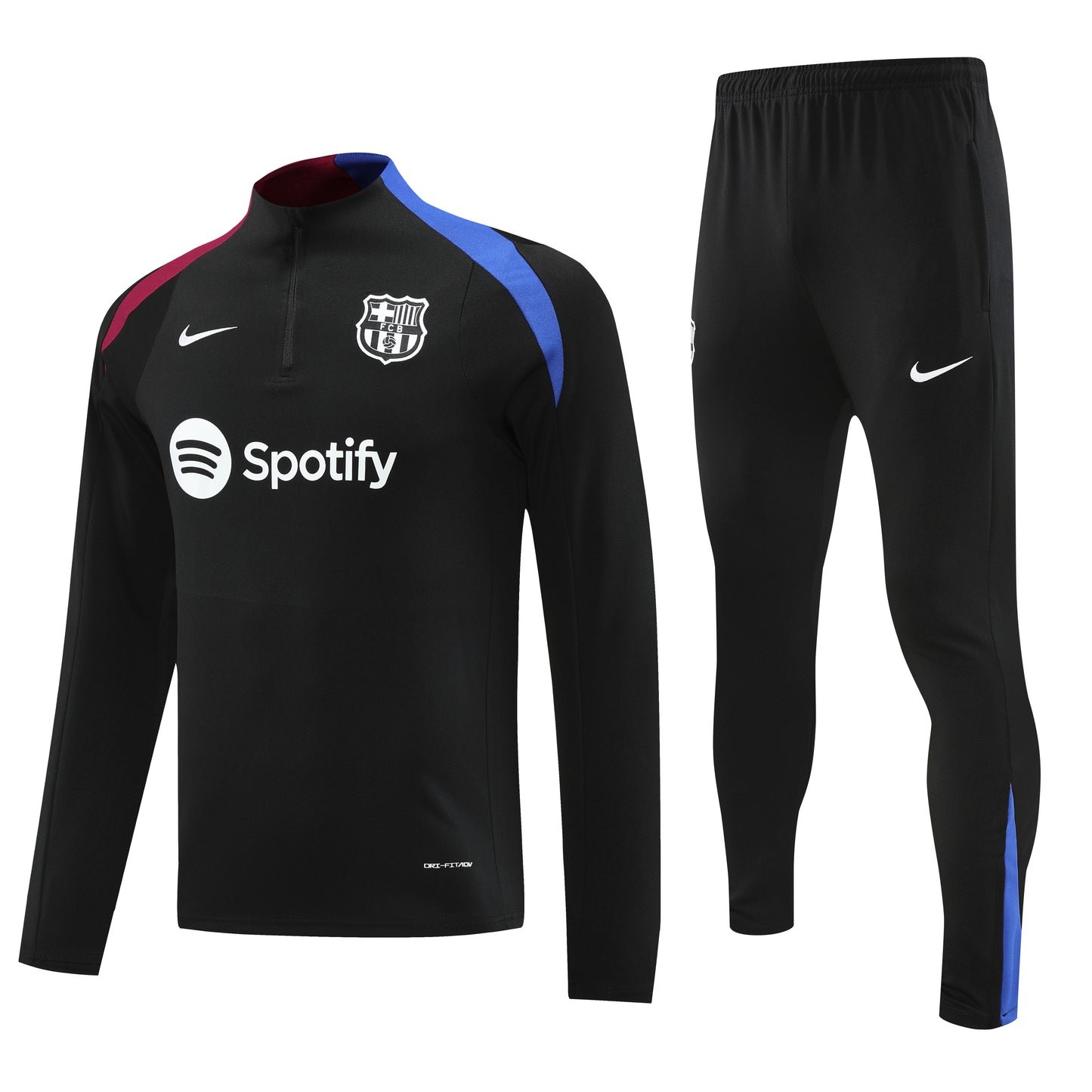 Barcelona 2024-25 Black Half-zip Training Tracksuit Set – Trendy & Sporty